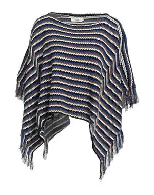 SUOLI Striped Cotton Cape - Blue