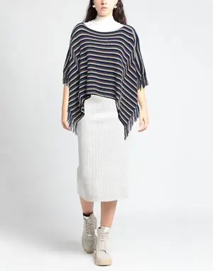 SUOLI Striped Cotton Cape - Blue