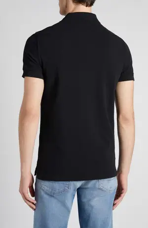 TOM FORD Short Sleeve Cotton Piqué Polo - Black