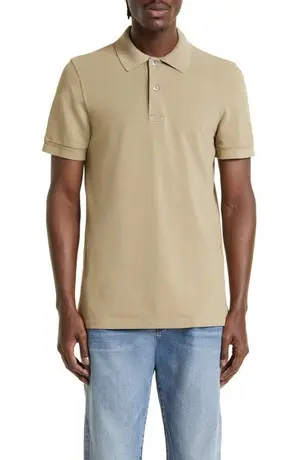 TOM FORD Short Sleeve Cotton Piqué Polo Brine