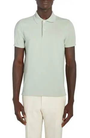 TOM FORD Short Sleeve Cotton Piqué Polo - Mint