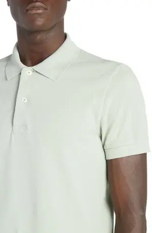 TOM FORD Short Sleeve Cotton Piqué Polo - Mint