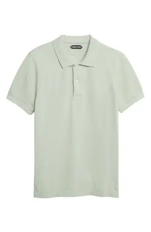 TOM FORD Short Sleeve Cotton Piqué Polo - Mint