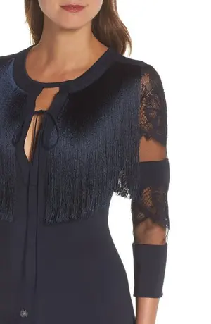 Tadashi Shoji Fringe Sheath Dress