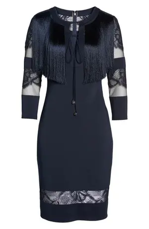 Tadashi Shoji Fringe Sheath Dress