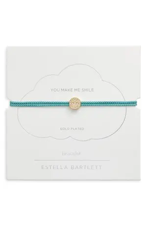 Estée Lauder Pavé Smiley Face Slider Bracelet - Gold