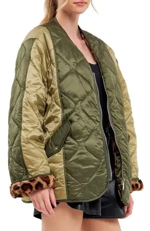 English Factory Oversized Quilted Ripstop Jacket