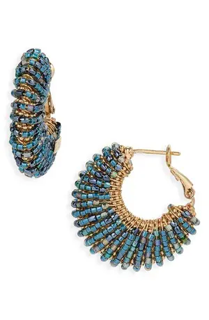 Gas Bijoux Izzia Beaded Hoop Earrings - Turquoise