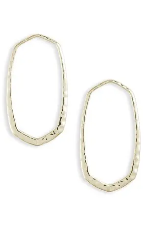 Kendra Scott Kendra Scott Open Hexagon Hammered Drop Earrings Gold