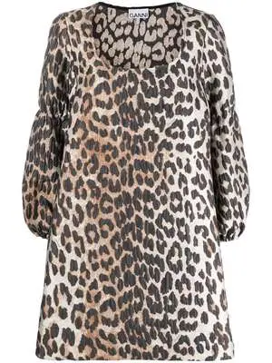 GANNI Leopard-print Minidress