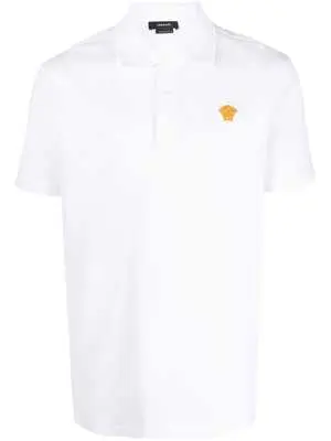 Versace Medusa Embroidered Polo Shirt - White