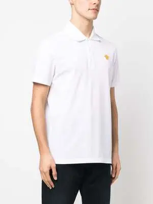 Versace Medusa Embroidered Polo Shirt - White