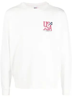 AUTRY Cotton Logo-print Sweatshirt - White