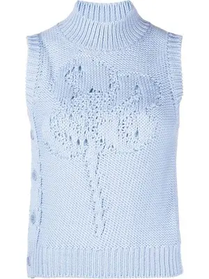 Cecilie Bahnsen Irina Floral Knitted Vest