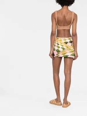 LOUISA BALLOU Coastline Abstract-print Miniskirt - Pink