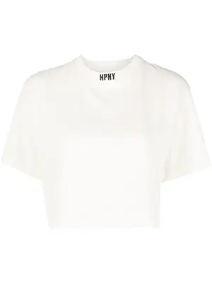 Heron Preston Embroidered-logo Cropped T-shirt - White