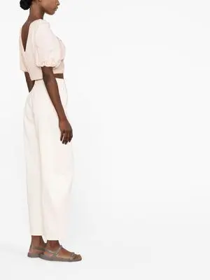 Pinko Puff-sleeve Cropped Blouse