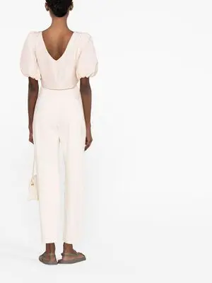 Pinko Puff-sleeve Cropped Blouse