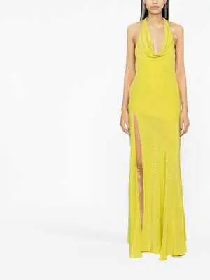 DE LA VALI Halter-neck Gown
