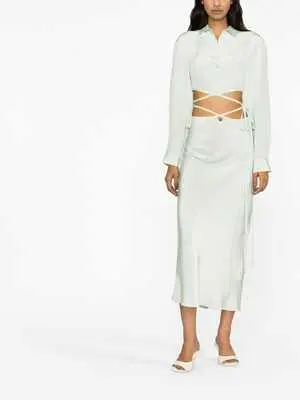 Christopher Esber Loophole Cut-out Midi Skirt - Green