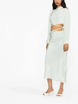 Christopher Esber Loophole Cut-out Midi Skirt - Green
