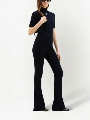 COURREGES Reediton Ribbed Flared Trousers - Black
