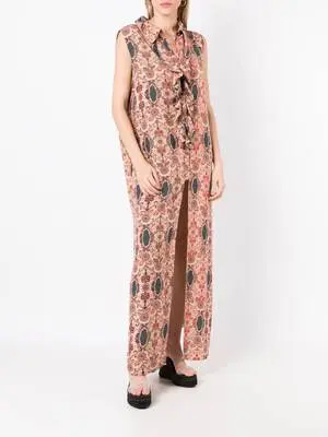 AMIR SLAMA Floral-print Shirt Dress