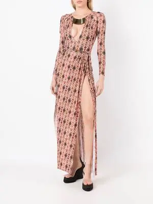 AMIR SLAMA Floral-print Wrap Dress