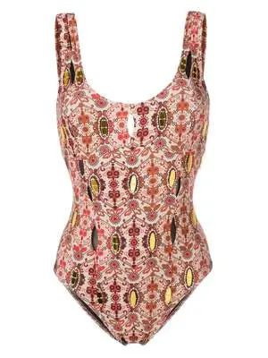 AMIR SLAMA Floral-print Swimsuit - Red