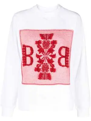 BARRIE Embroidered Panelled Sweatshirt - White