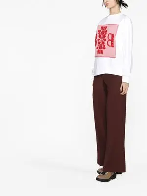 BARRIE Embroidered Panelled Sweatshirt - White
