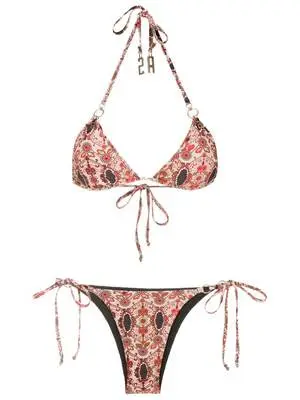 AMIR SLAMA Floral Print Halterneck Bikini - Multicolour
