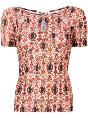 AMIR SLAMA Floral-print T-shirt
