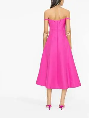 SELF-PORTRAIT Off-shoulder Flared Midi Dress