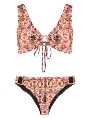 AMIR SLAMA Floral-print Bikini - Red