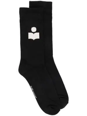 MARANT Siloki Logo-intarsia Socks - Black