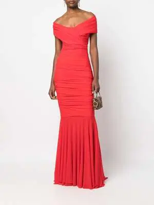 Talbot Runhof Fitted Bardot Gown