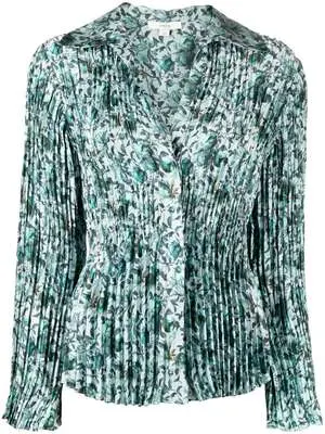 Vince Blooms Pleated Shirt - Green