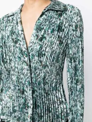 Vince Blooms Pleated Shirt - Green