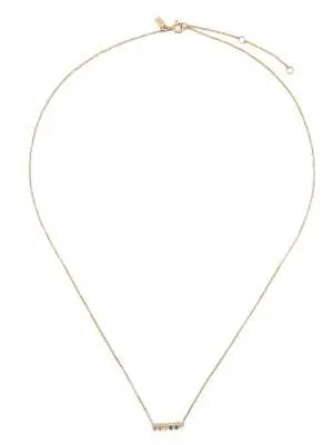 Ef Collection 14kt Yellow Chloe Bar Diamond Gemstone Pendant Necklace