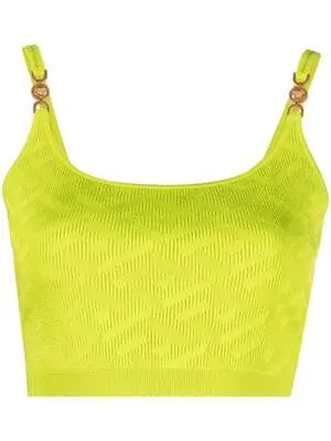 Versace Medusa-motif Knitted Top - Green