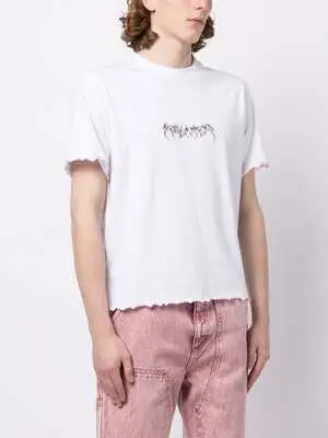 PALMER Logo-print Fluted-hem T-shirt
