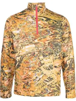 PALMER Graphic-print Half Zip-up Sweatshirt - Orange