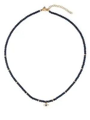 Ef Collection 14kt Yellow Evil Eye Sapphire Necklace - Gold