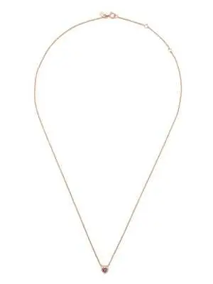 Ef Collection 14kt Rose Gold Heart Sapphire Necklace