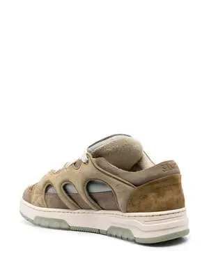 PAURA Panelled Lace-up Sneakers - Green