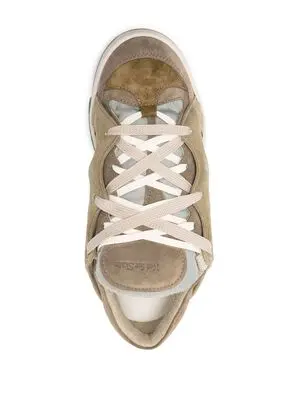 PAURA Panelled Lace-up Sneakers - Green