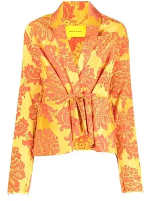 MARQUES' ALMEIDA Floral Print Tie-front Jacket