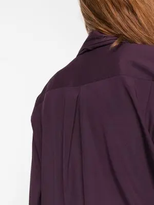 PAULA Scarf-detail Stretch-silk Shirt - Purple