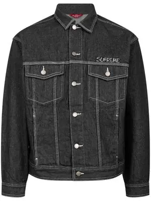 Supreme X Smurfs Denim Trucker Jacket - Black